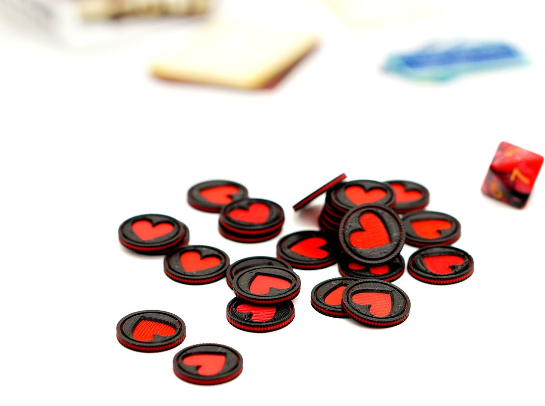 Premium Heart Tokens - Set of 40 | Board Game Tokens | Generic Health ...