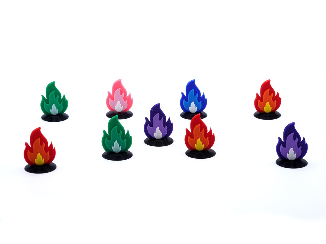 9 Tabletop RPG Flame Markers W/custom Colors | Set of 9 With Carrying ...