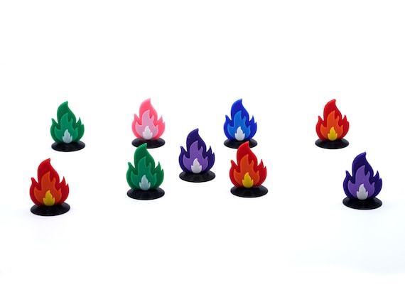 9 Tabletop RPG Flame Markers W/custom Colors Set of 9 With - Etsy
