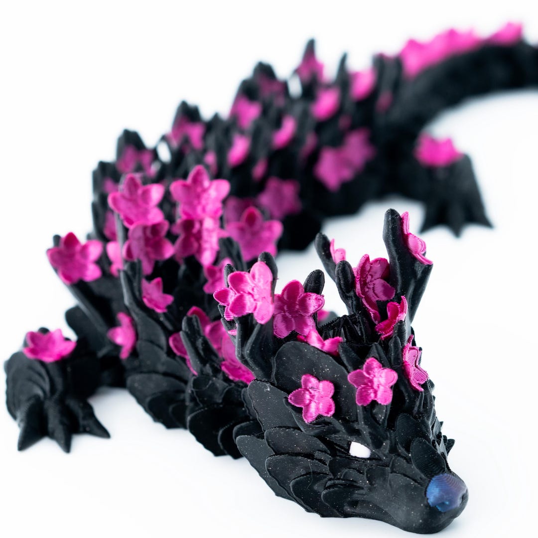 Blossom Dragon | up to 30 Inch, 3D Printed Dragon With Articulating ...