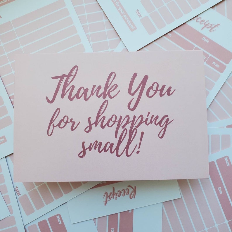 Thank You Postcard Receipt Postcard Small Business - Etsy