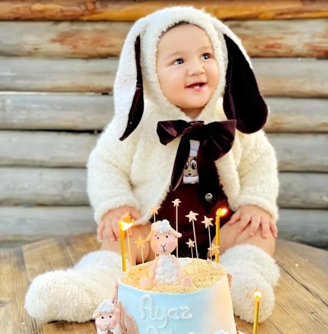 Knitwear Baby Sheep Costume / Newborn Sheep Bootie and Cardigan ...