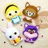 PDF Pattern Cartoon Anime Bundle Handmade Felt Doll SVG Sewing Pattern ...