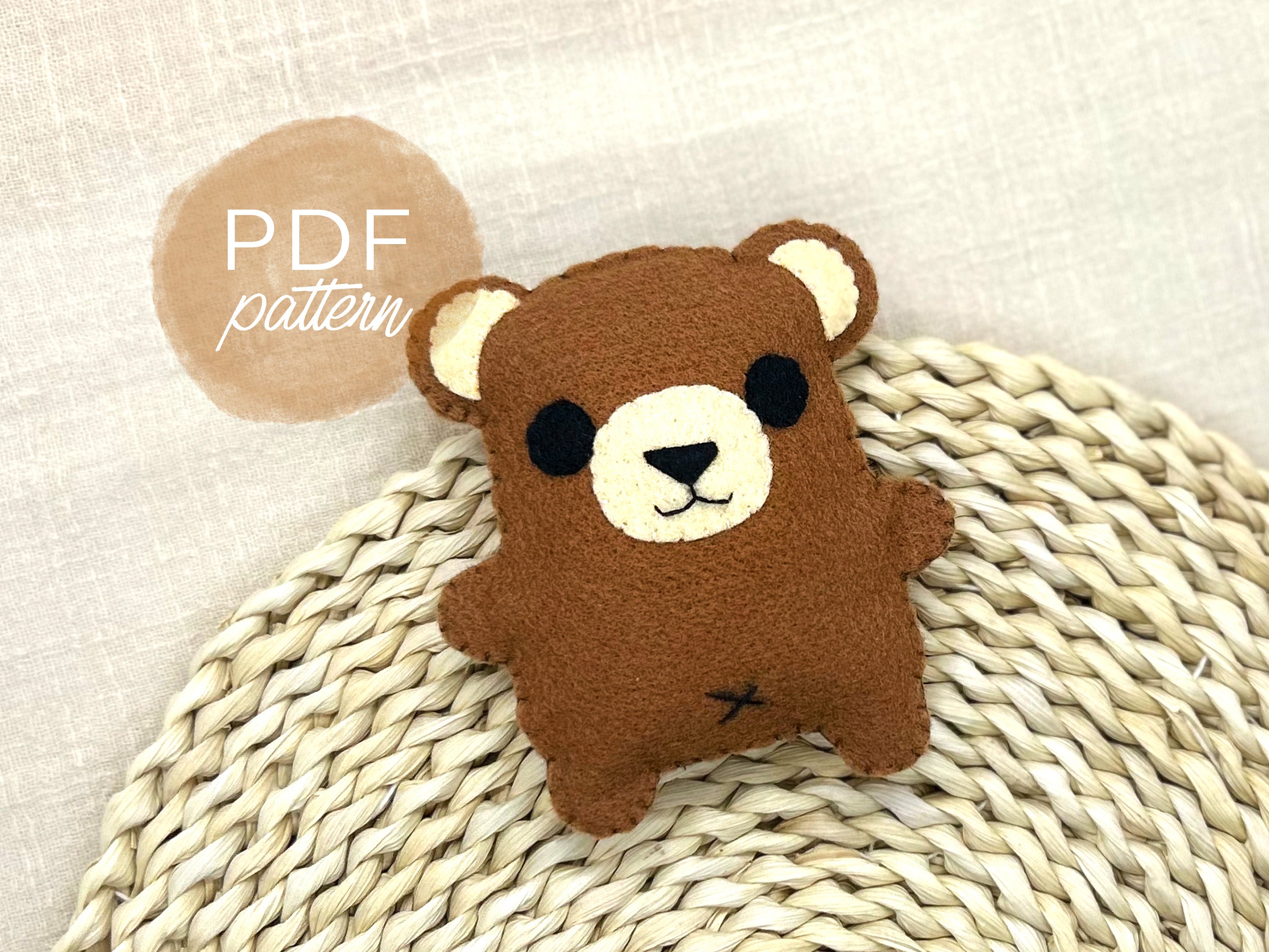 PDF Pattern Little Teddy Bear Handmade Felt Doll SVG Sewing Pattern ...