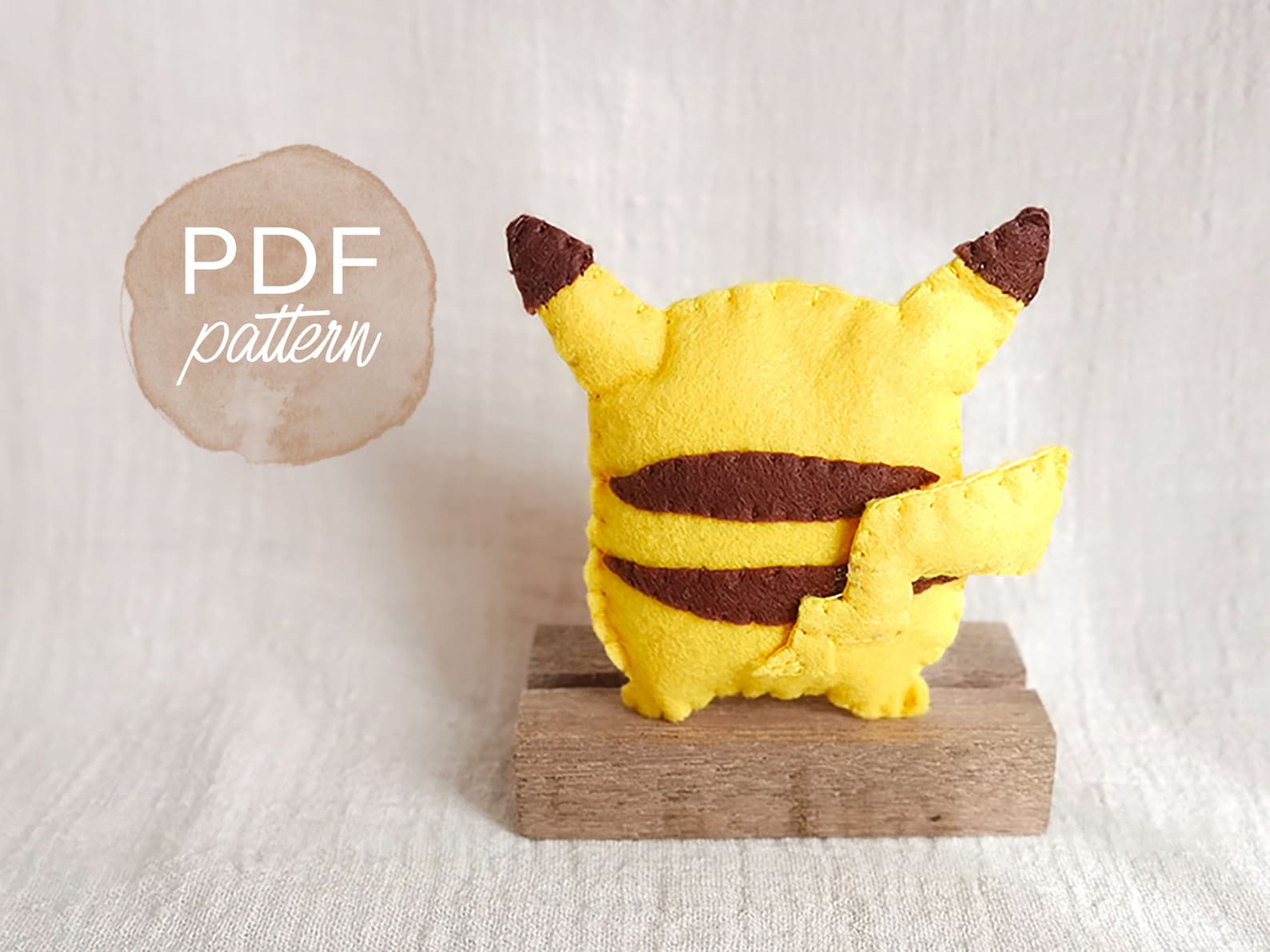 PDF Pattern Little Pikachu Handmade Felt Doll SVG Sewing Pattern ...
