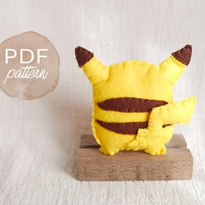 PDF Pattern Little Pikachu Handmade Felt Doll SVG Sewing Pattern ...