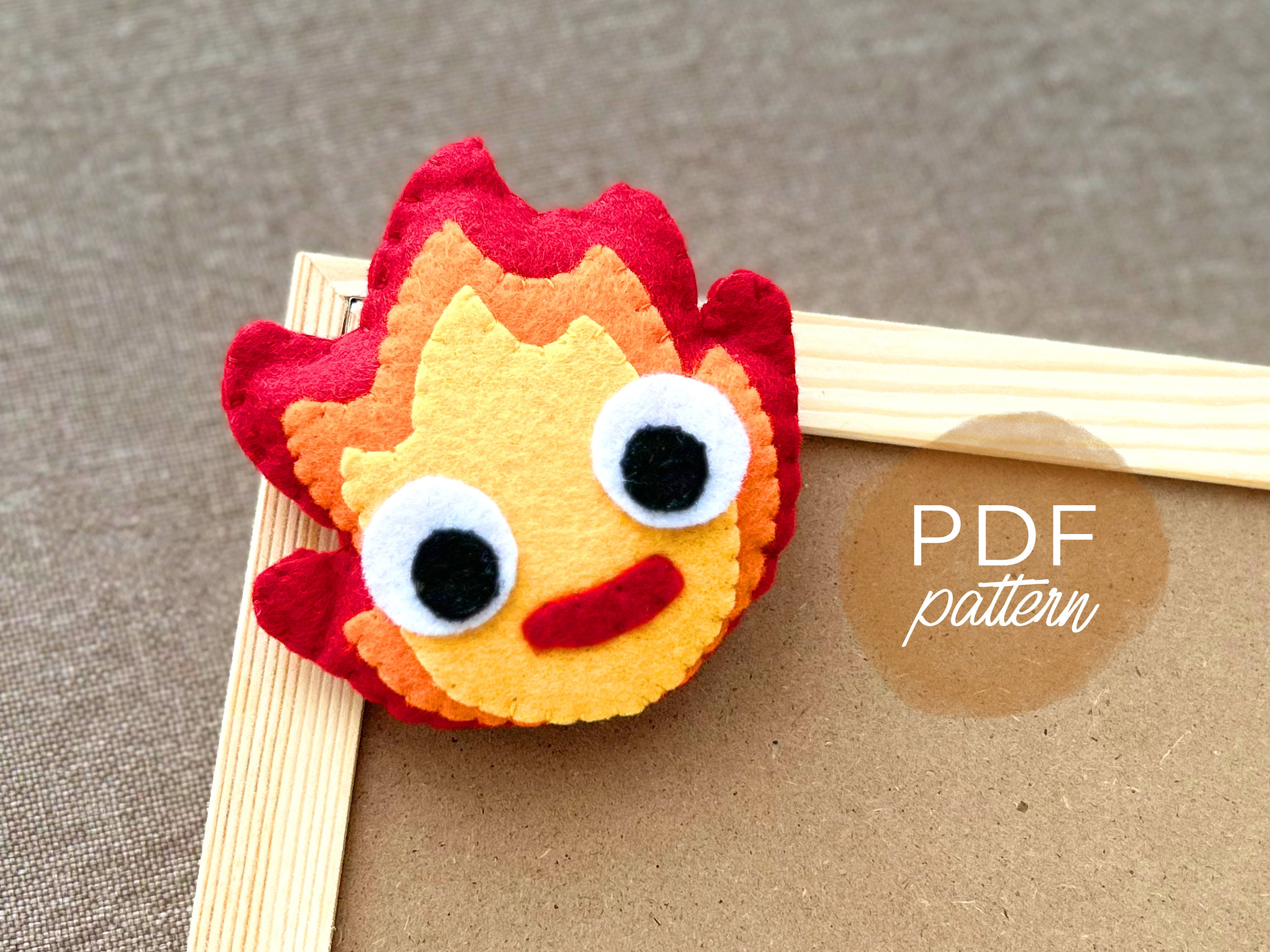 PDF Pattern Calcifer H'smc Anime SG Handmade Felt Doll SVG Sewing ...