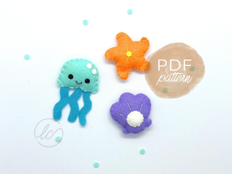 PDF Pattern Sea Creatures Handmade Felt Doll SVG Sewing Pattern Digital ...