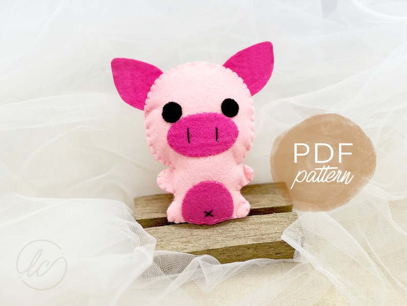 PDF Pattern Little Piggie Handmade Felt Doll SVG Sewing Pattern Digital ...