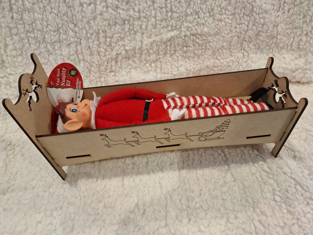Elf Doll Bed Digital SVG for Laser Cut 3MM Make A Bed for Your Naughty ...