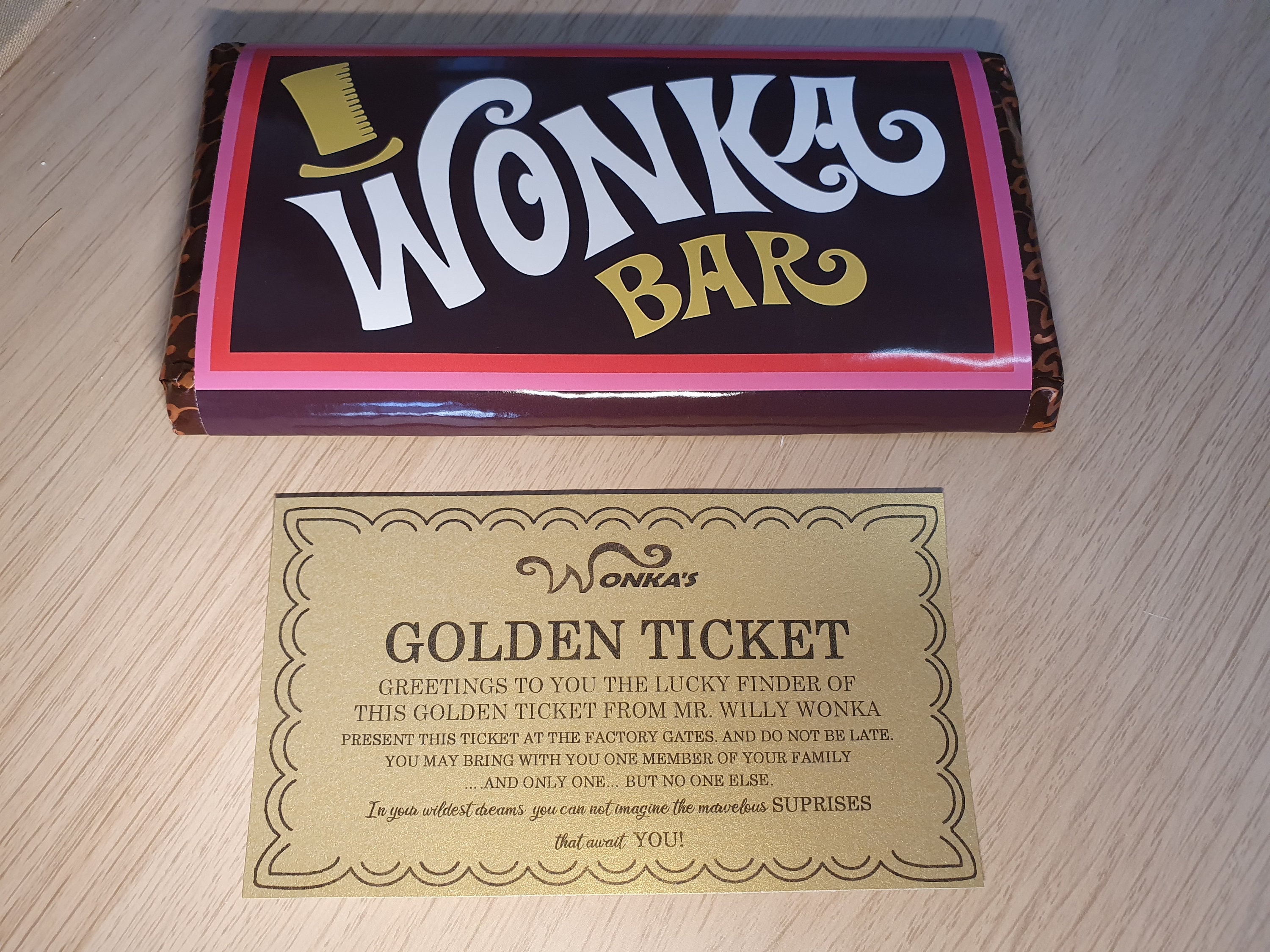 Willy Wonka Wrapper And Golden Ticket With Or Without Etsy