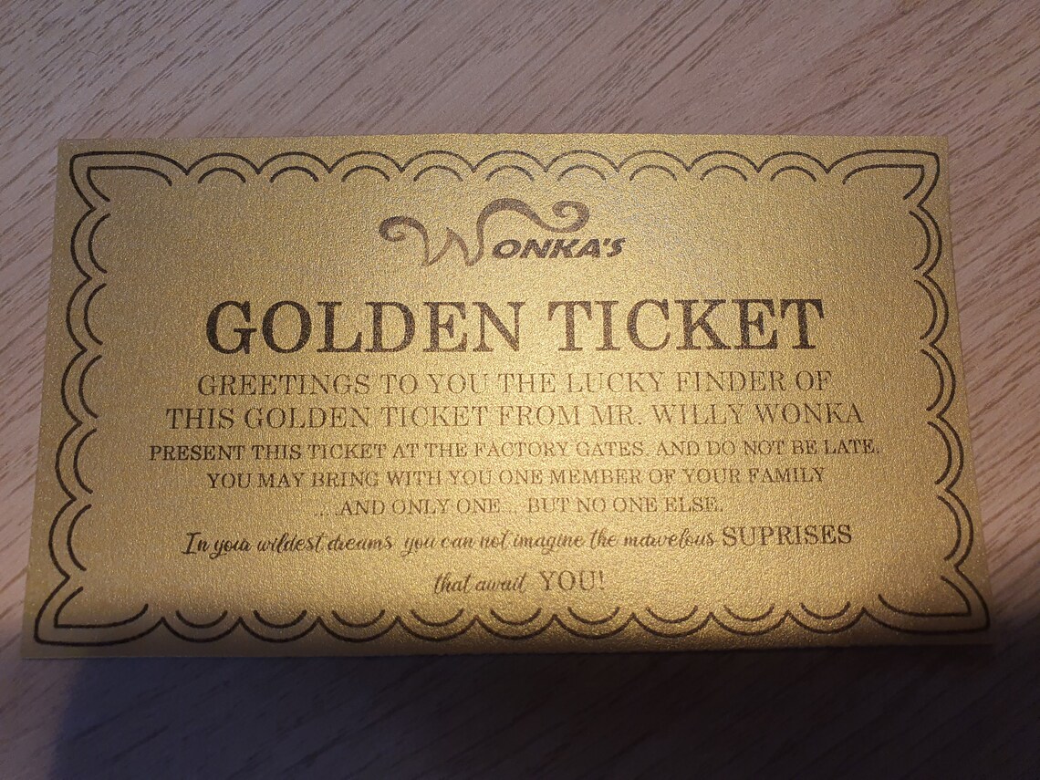 Willy Wonka wrapper & Golden Ticket with or without | Etsy