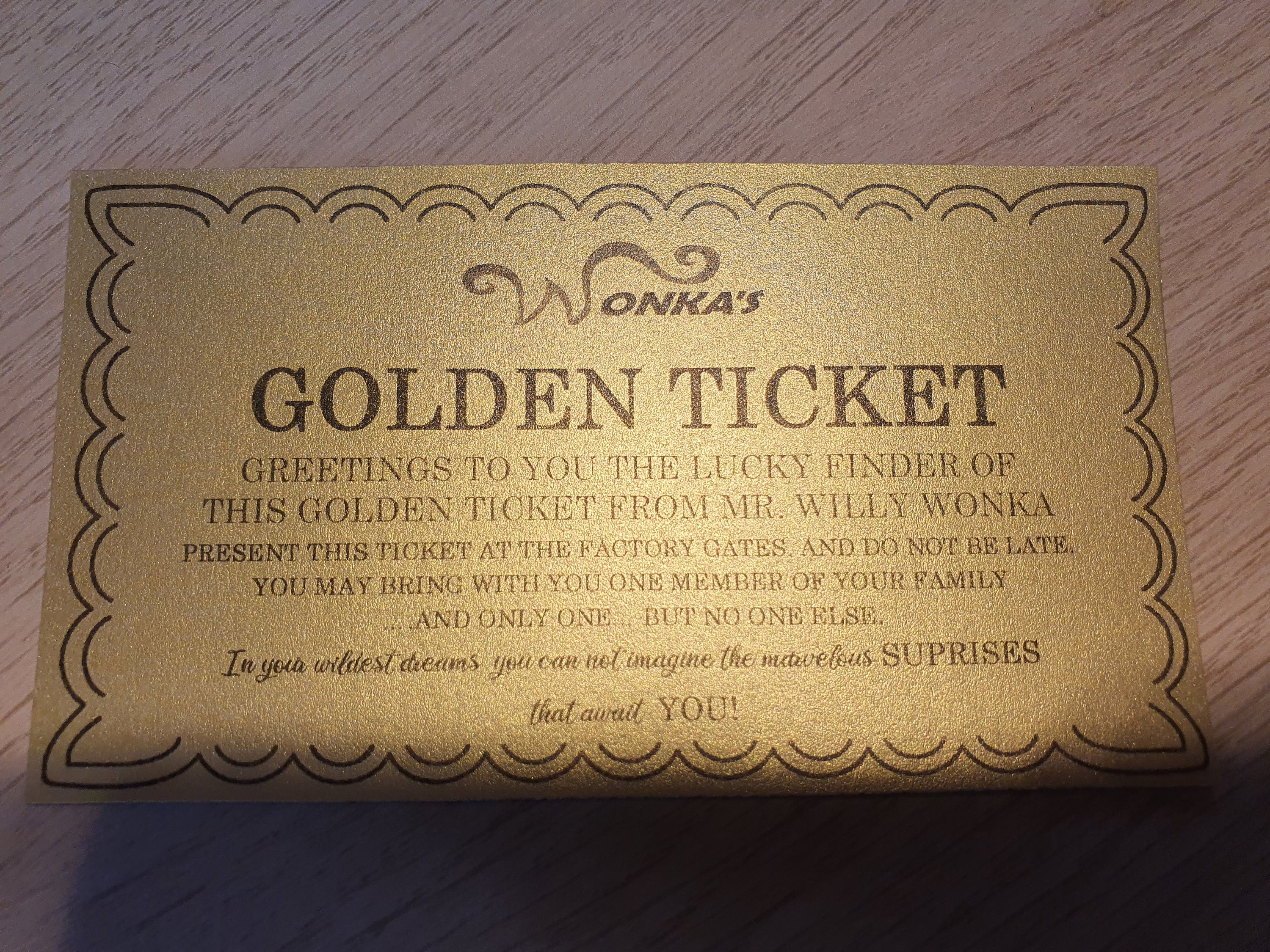 Willy Wonka wrapper & Golden Ticket with or without | Etsy