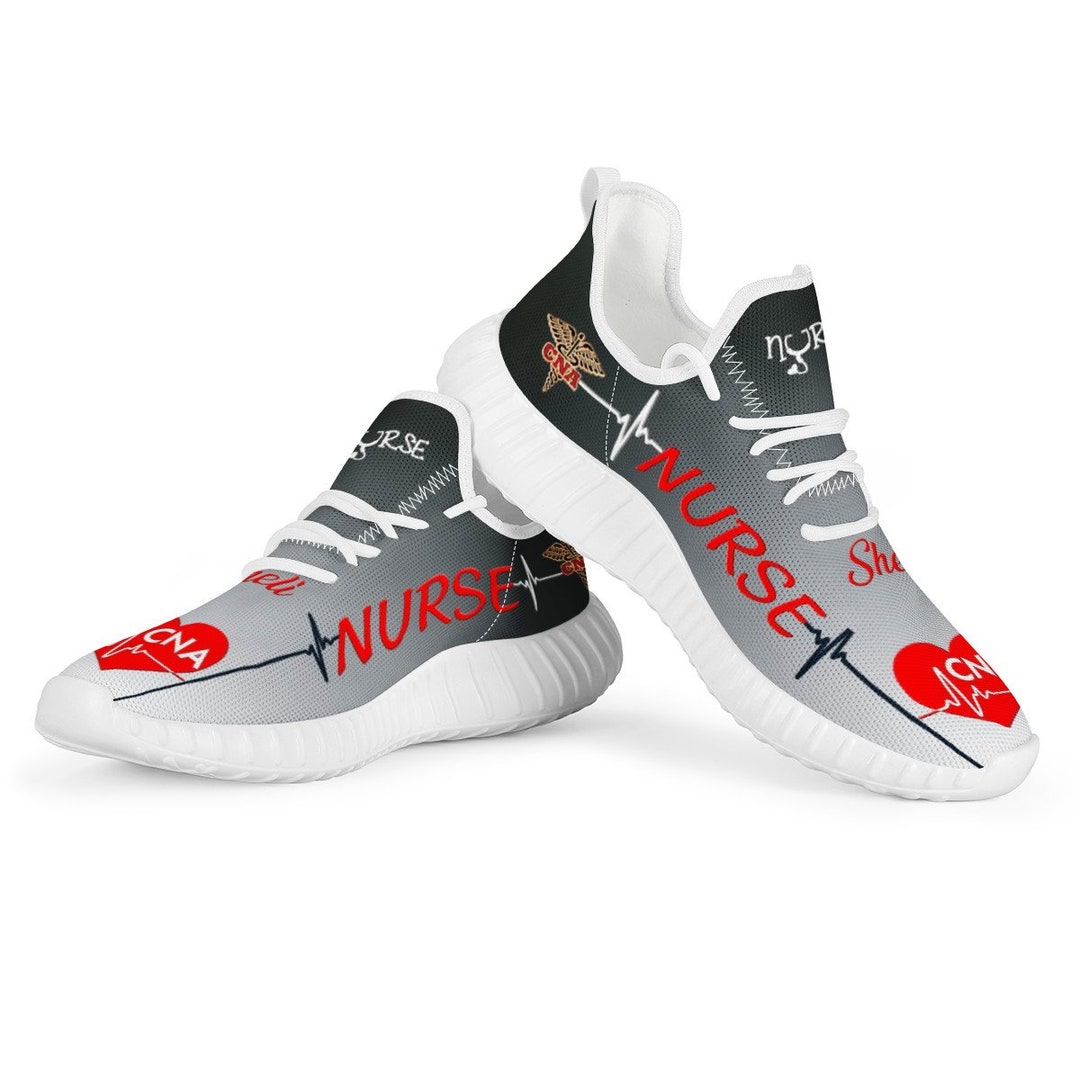 White Sole Custom Name Nurse Sneakers, Nurse Shoes, Women Shoes ...