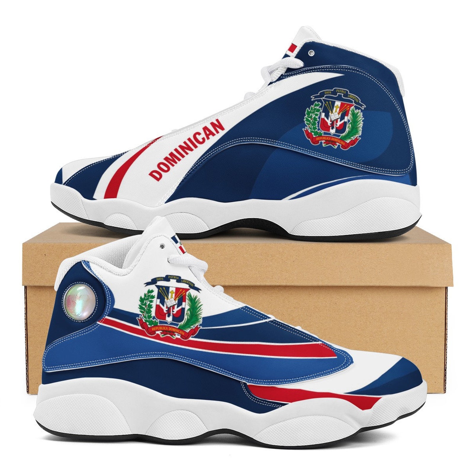Dominican Country Flag, Dominican High Top Custom Name Sneakers, Mens ...