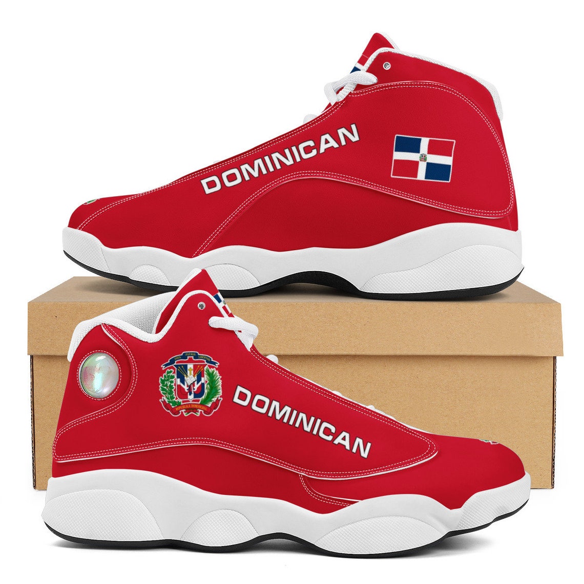 Dominican Country Flag, Dominican High Top Custom Name Sneakers, Mens ...