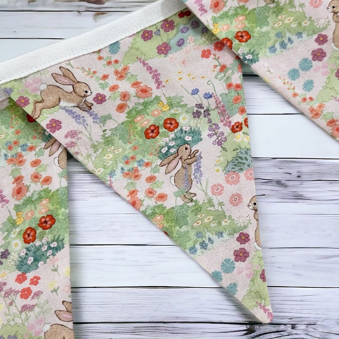Easter Bunting Bunnies Handmade Spring Bunting - Etsy UK