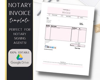 Notary Invoice Template Invoice for Notary Public Loan Signing Agent ...