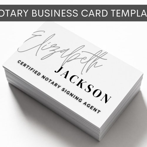Notary Business Card Template | Etsy