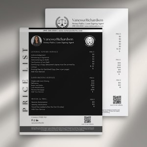 Professional Notary Price List Template Bundle, Animated Notary Pricing ...