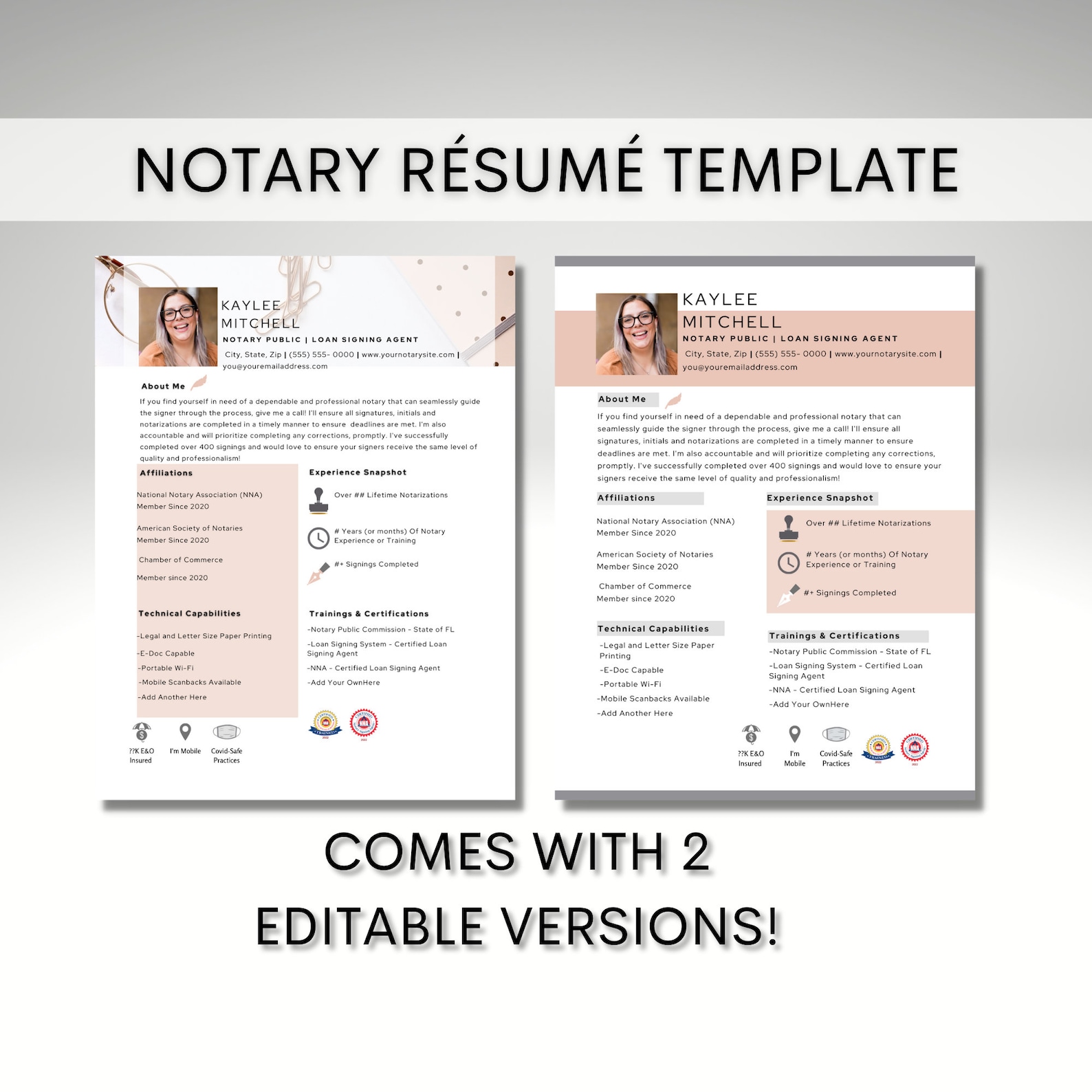 Notary Resume Template, Loan Signing Agent Marketing Letter, Notary ...