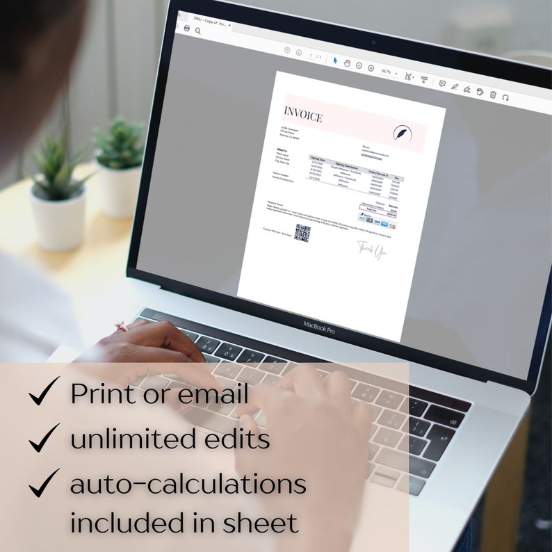 Notary Invoice Template - Pink Invoice for Notary Public - Loan Signing ...