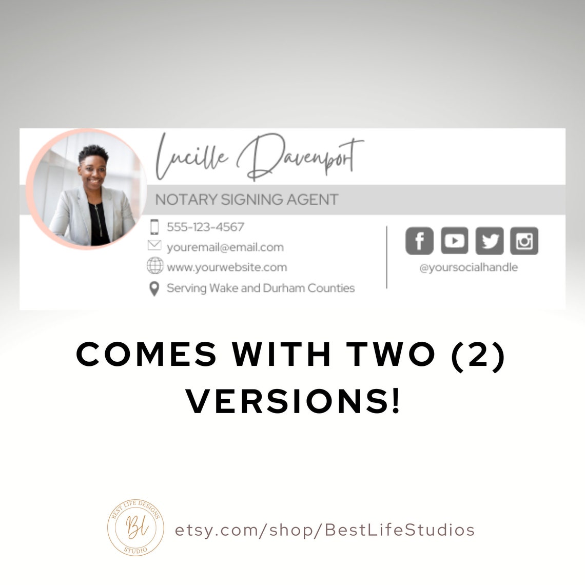 Notary Gmail Signature Template, Editable Email Signature for Notary ...