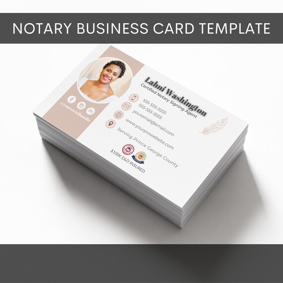Notary Business Card Template Business Cards for Loan Signing - Etsy