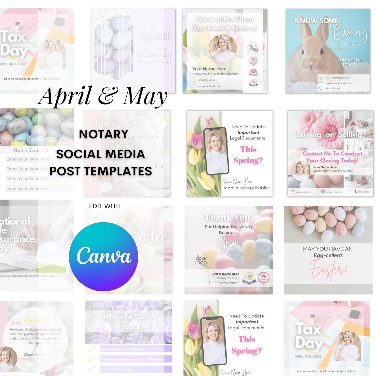 Notary April Social Media Post Templates Easter Notary Etsy notary-april-social-media-post-templates-easter-notary-etsy