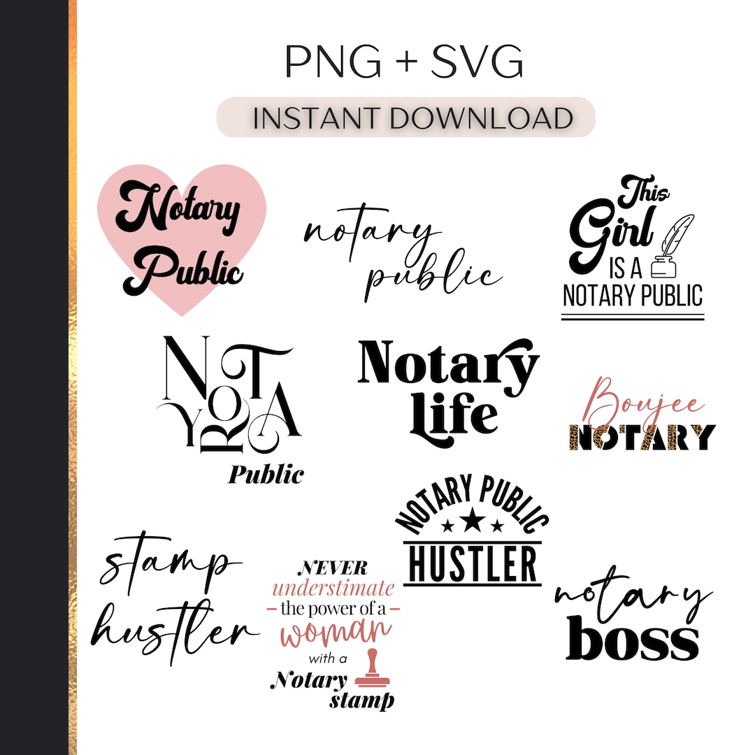 Cute Notary Bundle PNG, Notary Png Bundle, Notary Marketing Clip Art ...