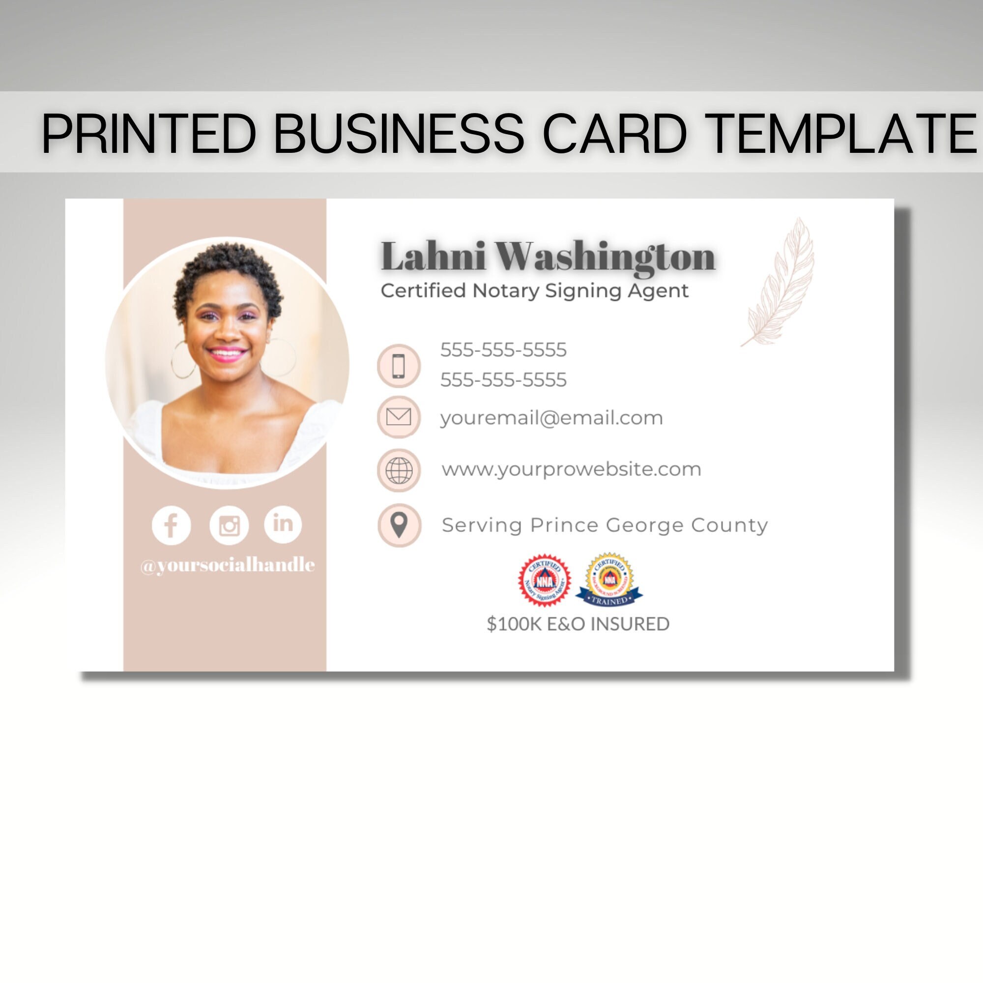 Notary Business Card Template Business Cards for Loan Signing - Etsy