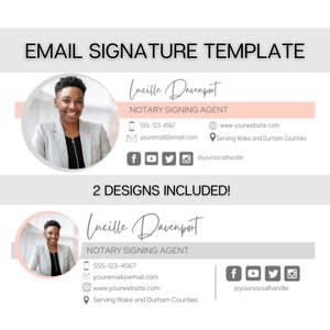 Notary Gmail Signature Template, Editable Email Signature for Notary ...