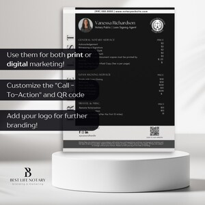 Professional Notary Price List Template Bundle, Animated Notary Pricing ...