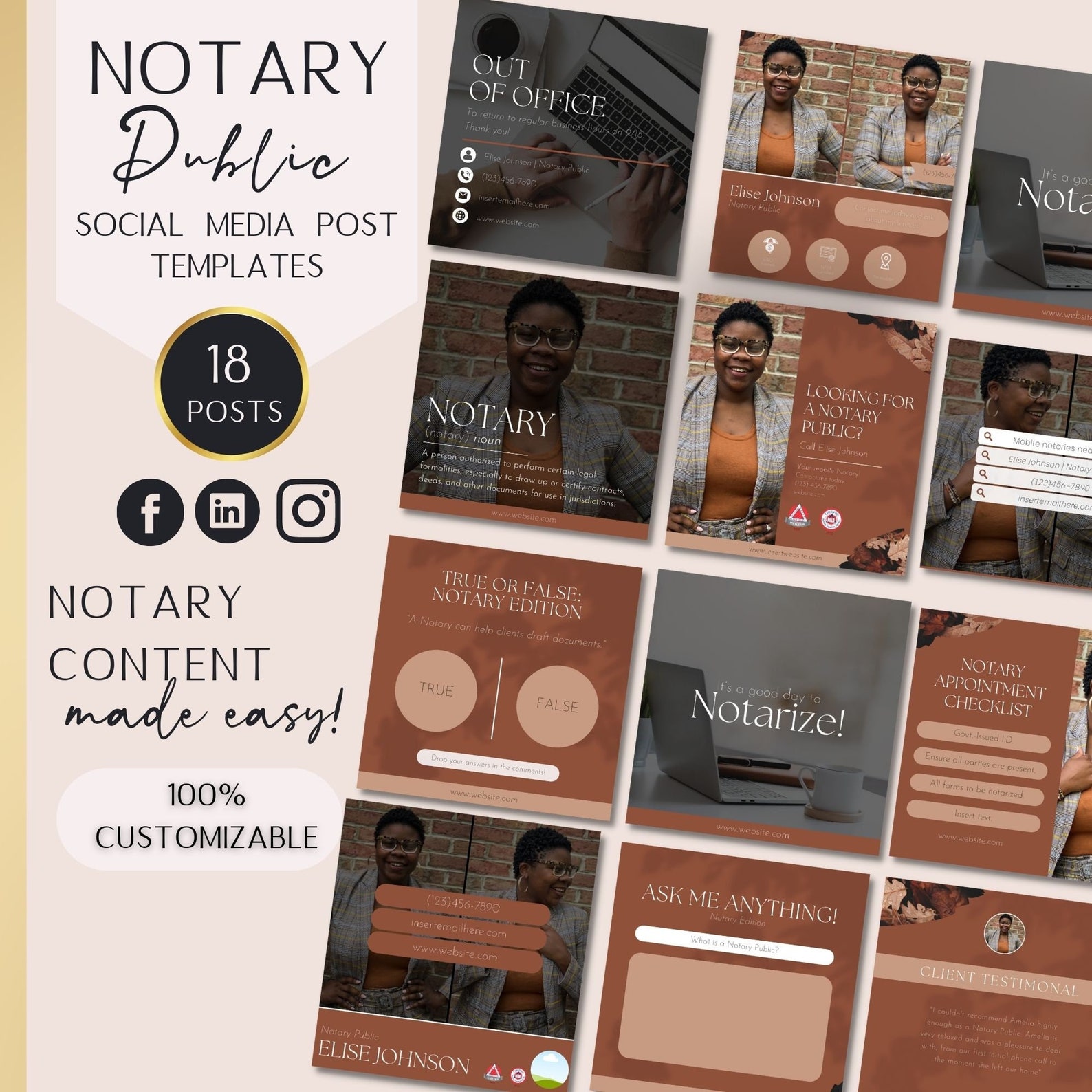 Fall Notary Marketing Post Bundle Autumn Notary Instagram - Etsy