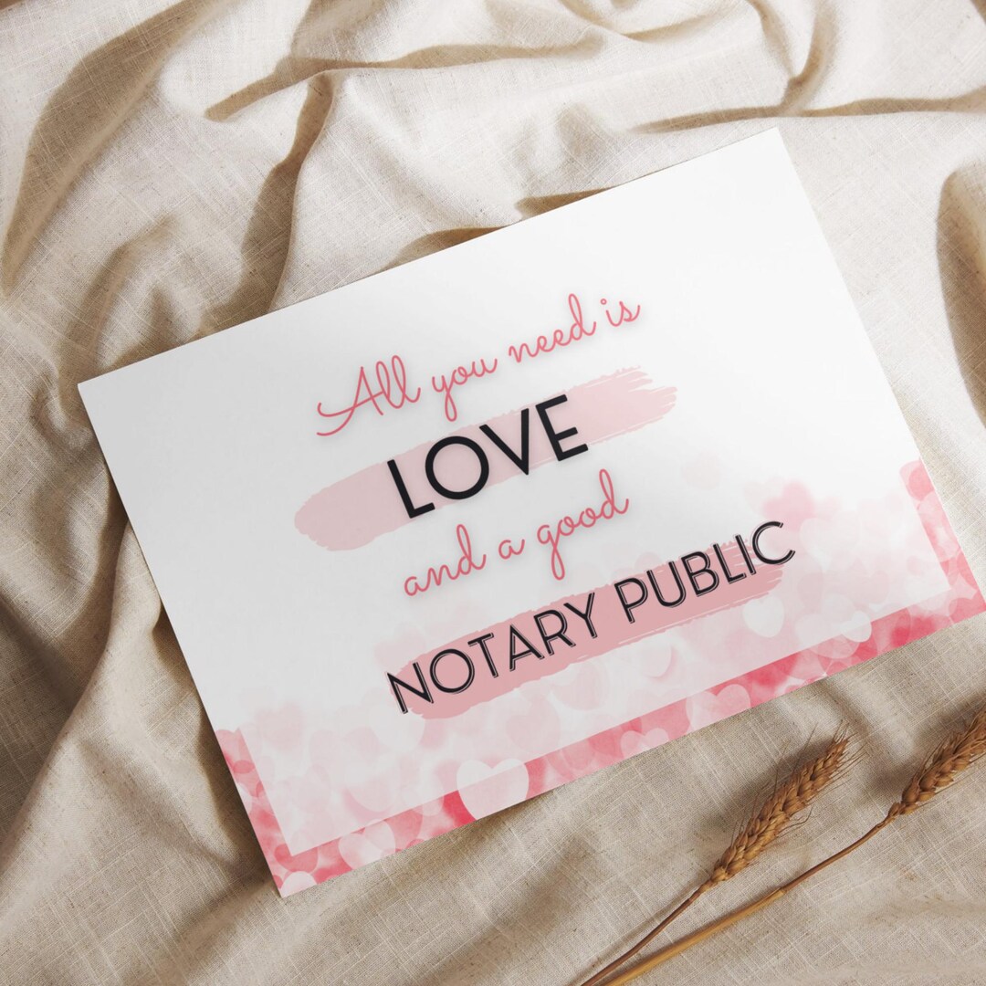 Valentine Notary Marketing Postcard Template, Candy Hearts Pink Notary ...
