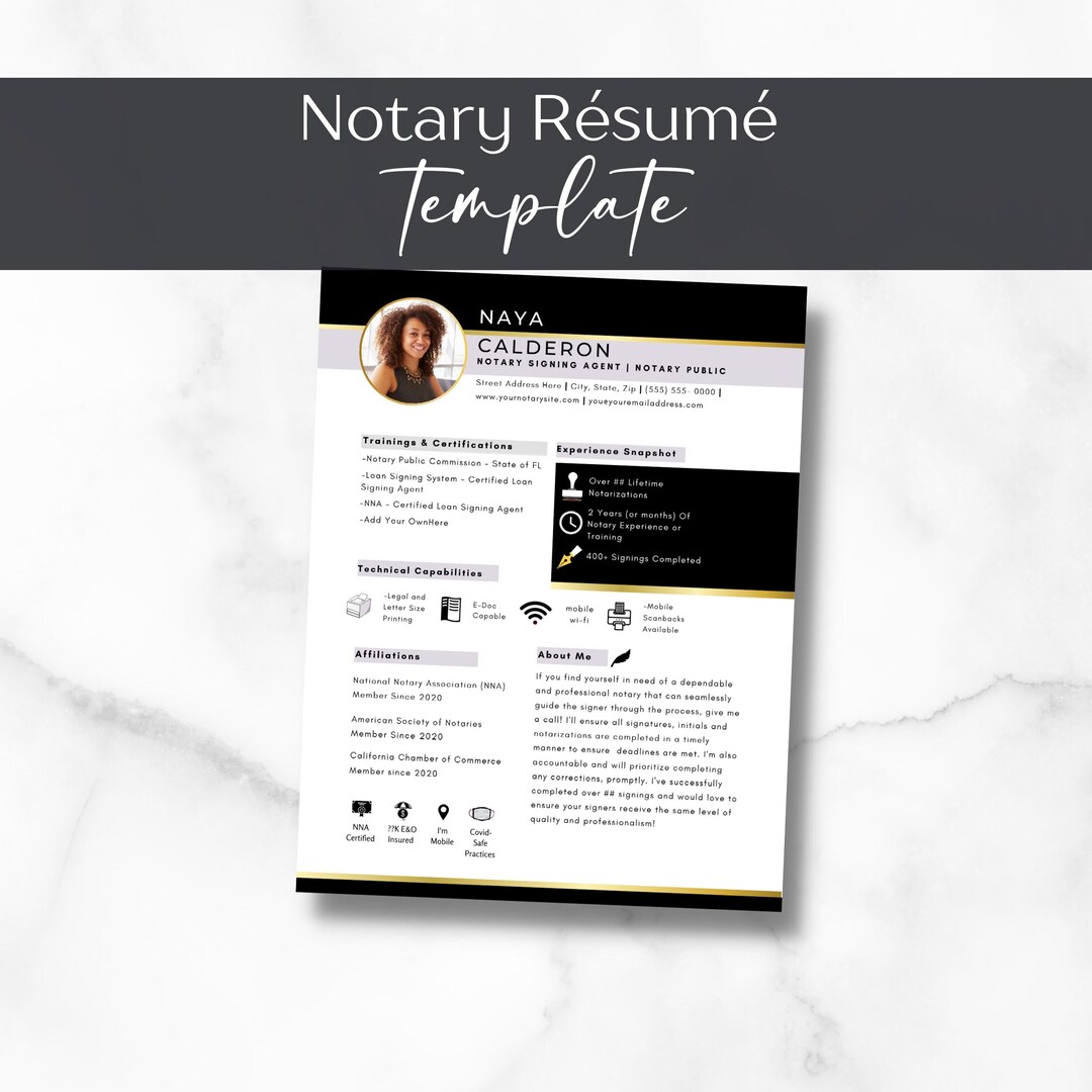 Notary Marketing Resume Template, Loan Signing Agent Introduction ...