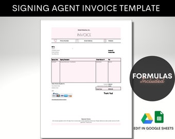 Loan Signing Agent Invoice - Etsy