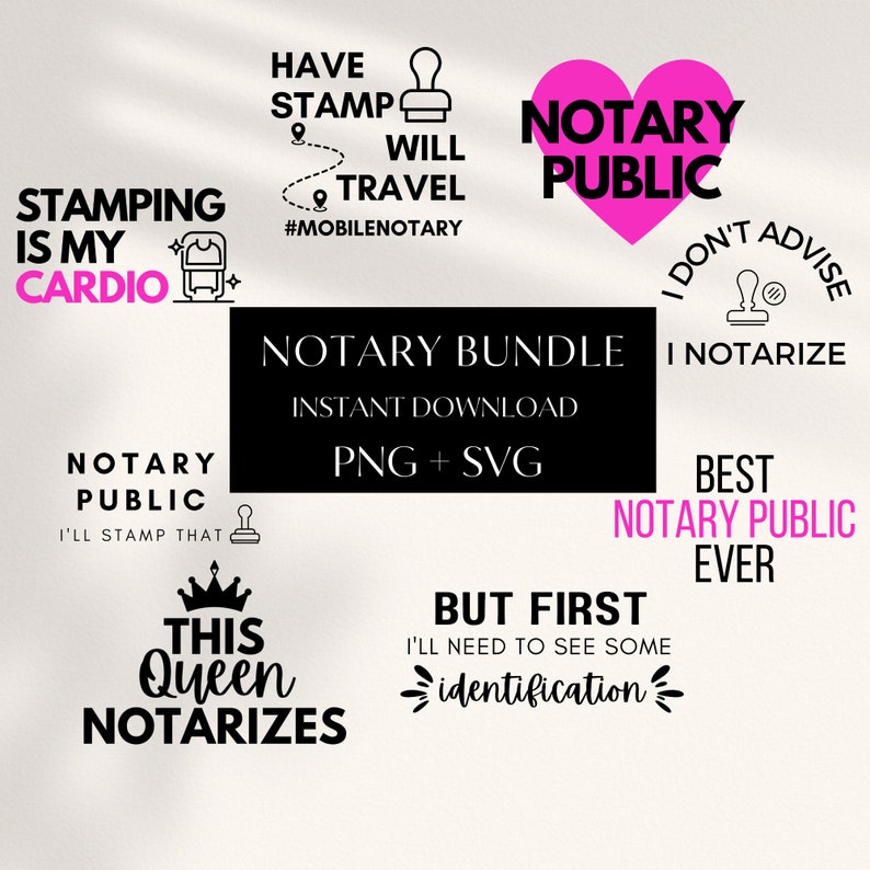 Notary PNG Bundle, Notary Marketing, Notary Tshirt Designs, Cute Notary ...