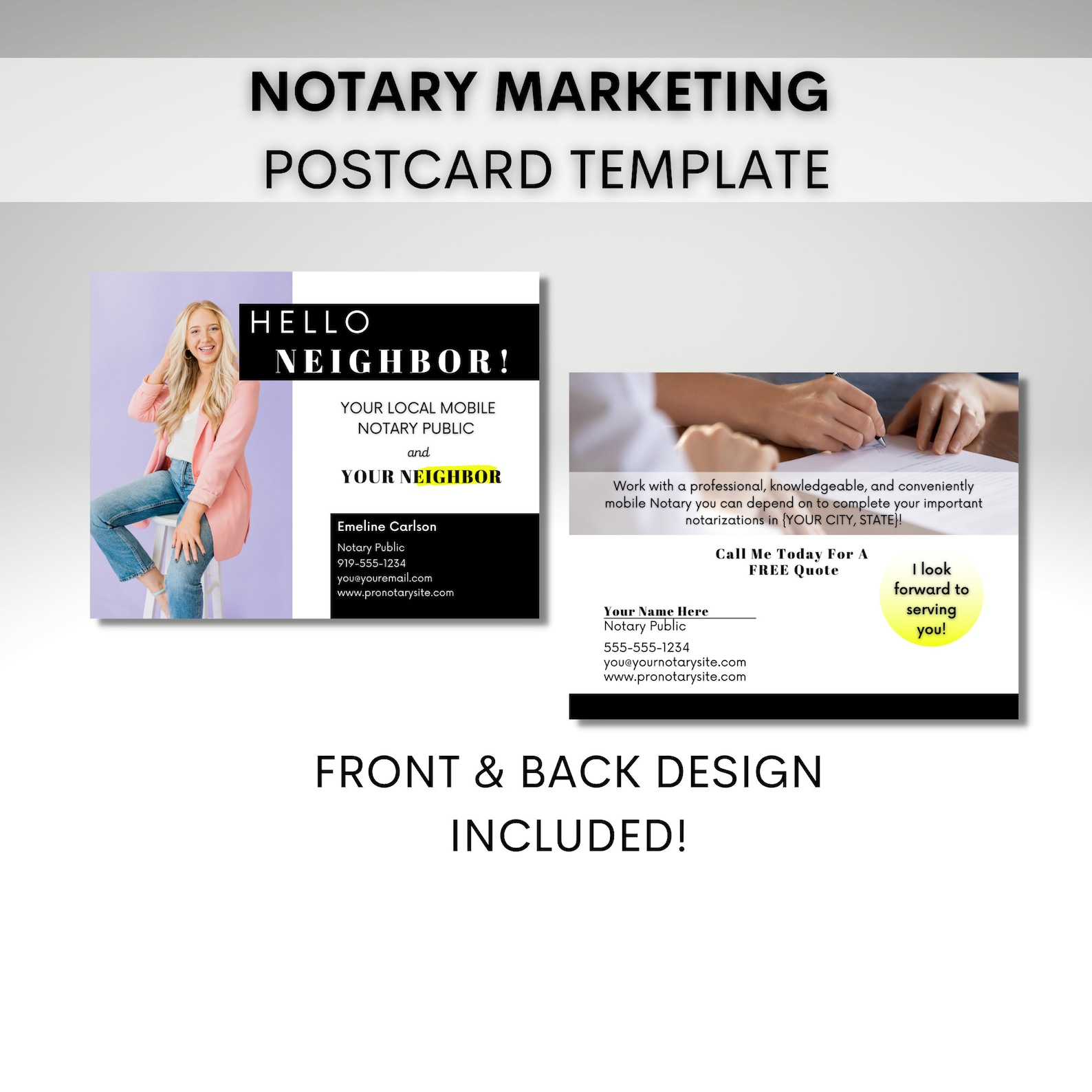 Editable Notary Postcard Notary Canva Template Mobile - Etsy