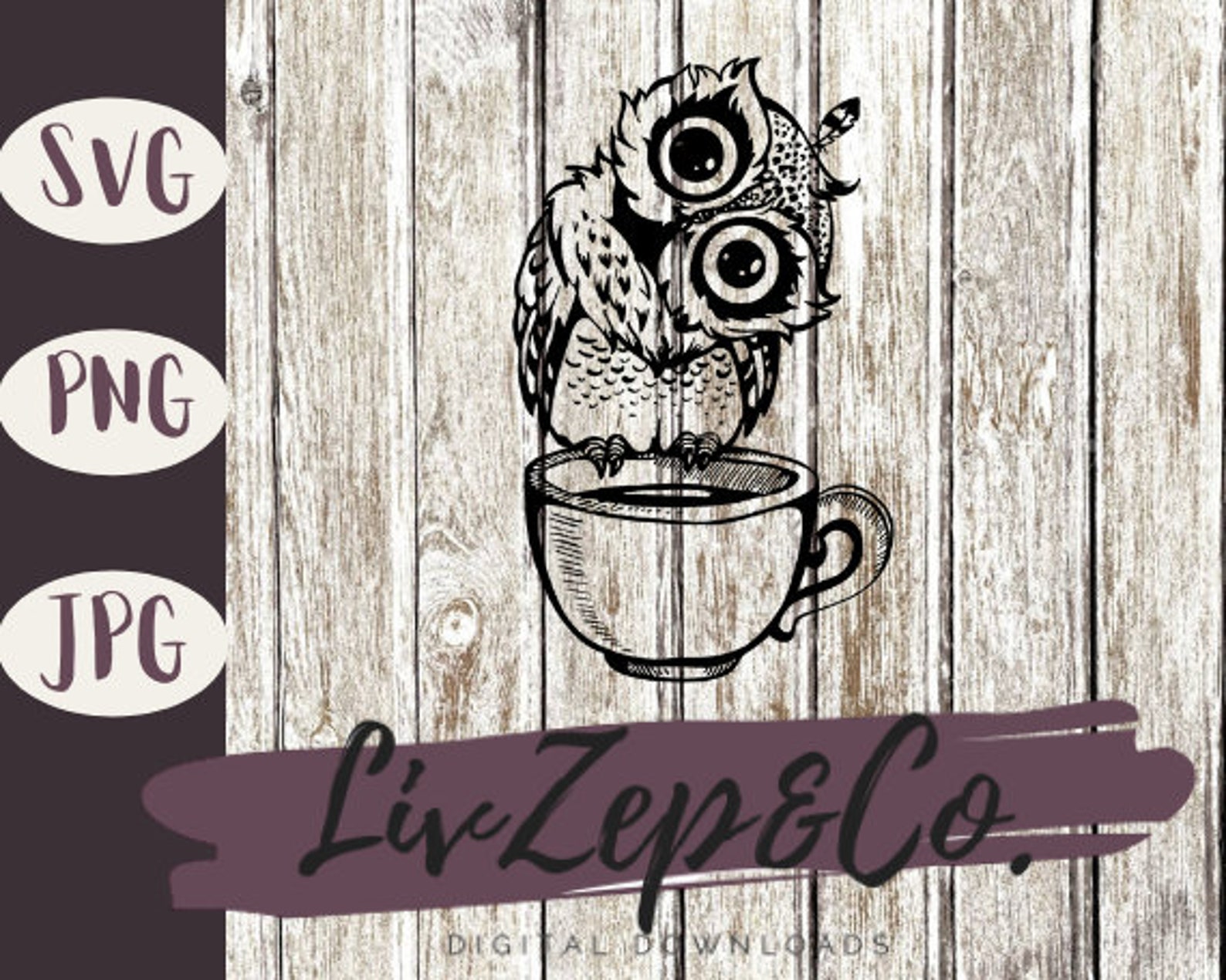 Owl Mug SVG PNG JPG Cut File for Cricut Silhouette Cameo Decal Cut ...
