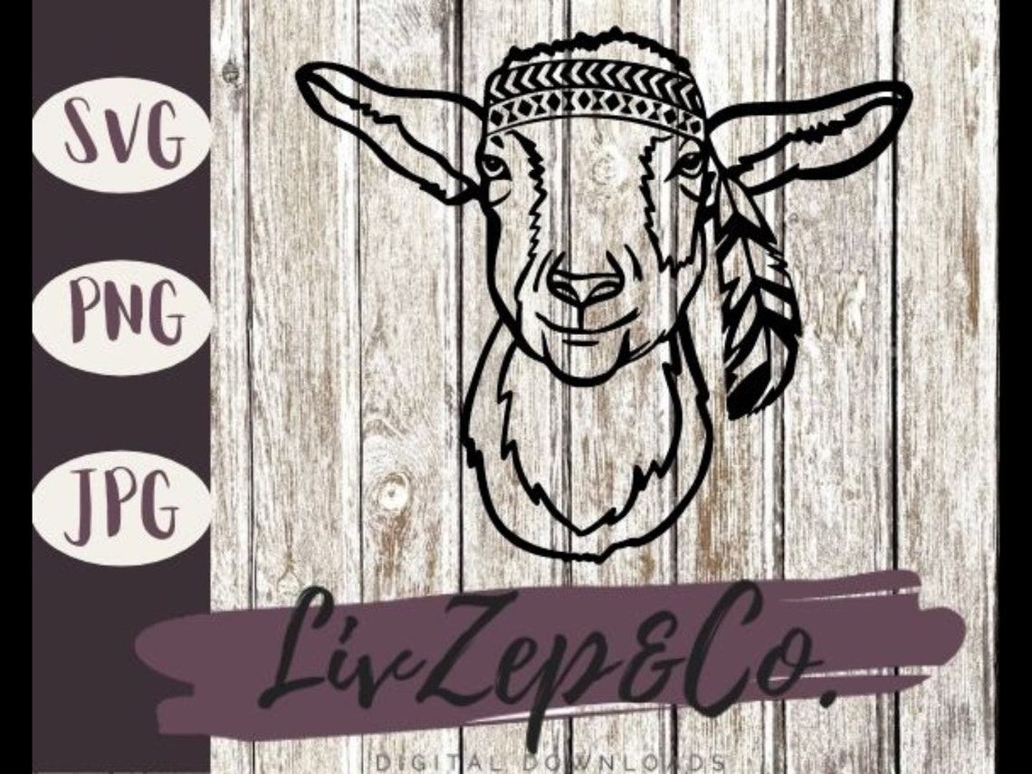 Hippie Goat SVG PNG JPG Cut File for Cricut Silhouette Cameo - Etsy