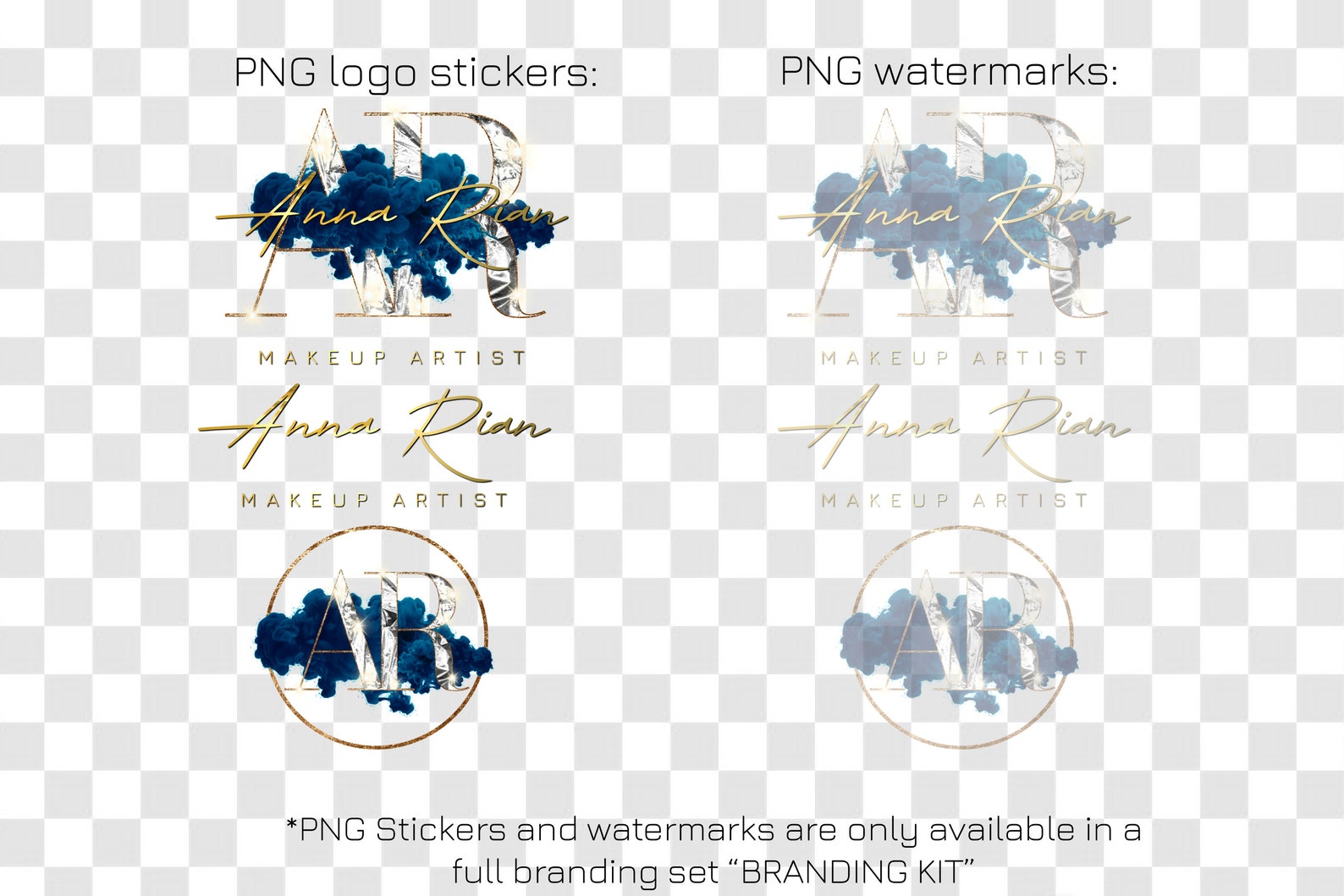 Blue Logo Silver Glitter Logo Gold Sparkle Logo Blue - Etsy