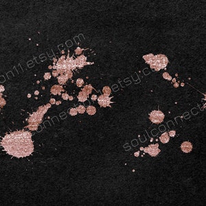 Rose Gold Splatters Clipart, Golden Ink Splash PNG, Glitter Gold ...