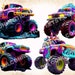 Neon Monster Truck PNG Clipart Bundle Neon Cars Clipart - Etsy