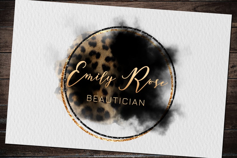 Leopard Premade Logo PNG Watermark Logo Watercolor Beauty - Etsy