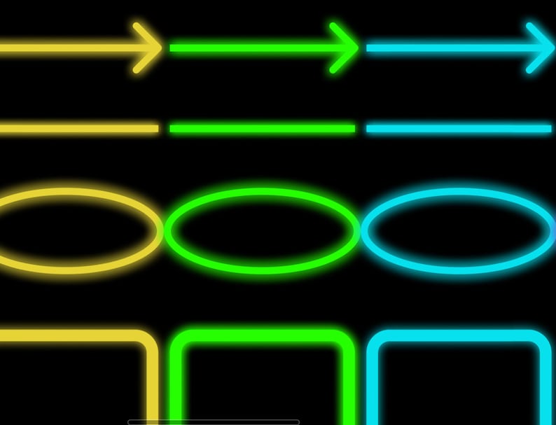 70 NEON Shapes, Neon Geometric Figures, Neon Light Effect, PNG Frames ...