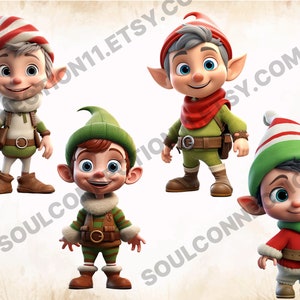Elf PNG Clipart Bundle, Christmas Elves Images, Sublimation Design ...