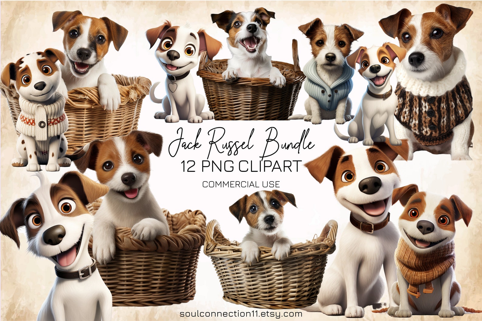Jack Russel Terrier PNG Clipart Bundle, Sublimation Design (digital) - Etsy