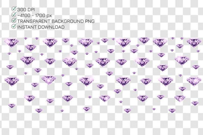 Diamond Clipart Diamond Confetti Overlays PNG Diamonds - Etsy
