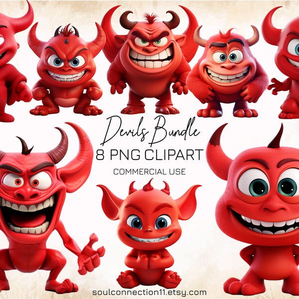 Halloween Cartoon Devil Png - Etsy